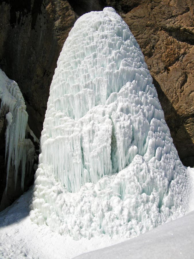 The Big Ice Cone Made of Thousands Icicles Stock Photo - Image of cones ...
