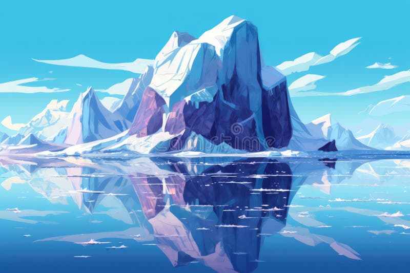 Big Iceberg Antarctic Winter Landscape Stock Illustration ...