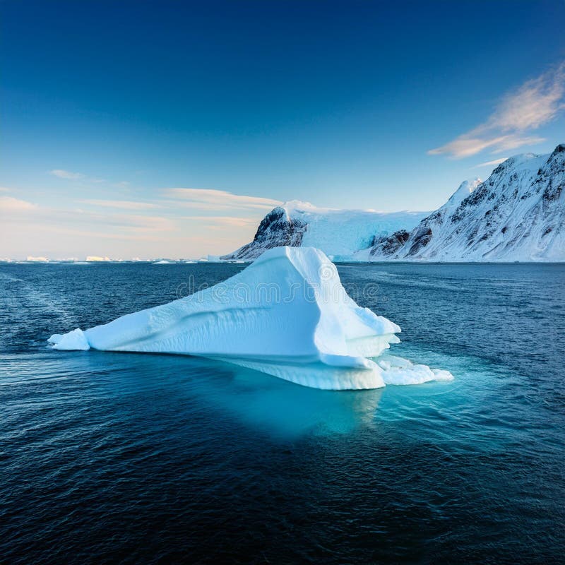 Big Iceberg Floating, AI Generated Stock Illustration - Illustration of ...
