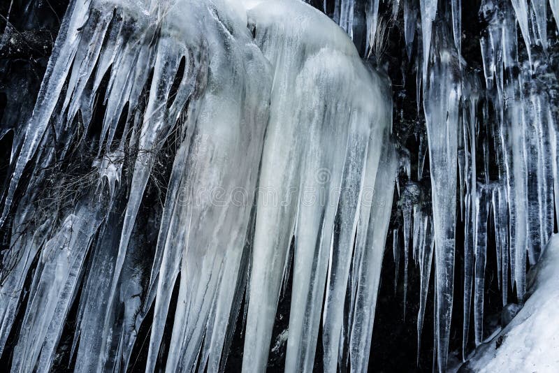 Big icicles on a rock stock image. Image of nature, detail - 29038067
