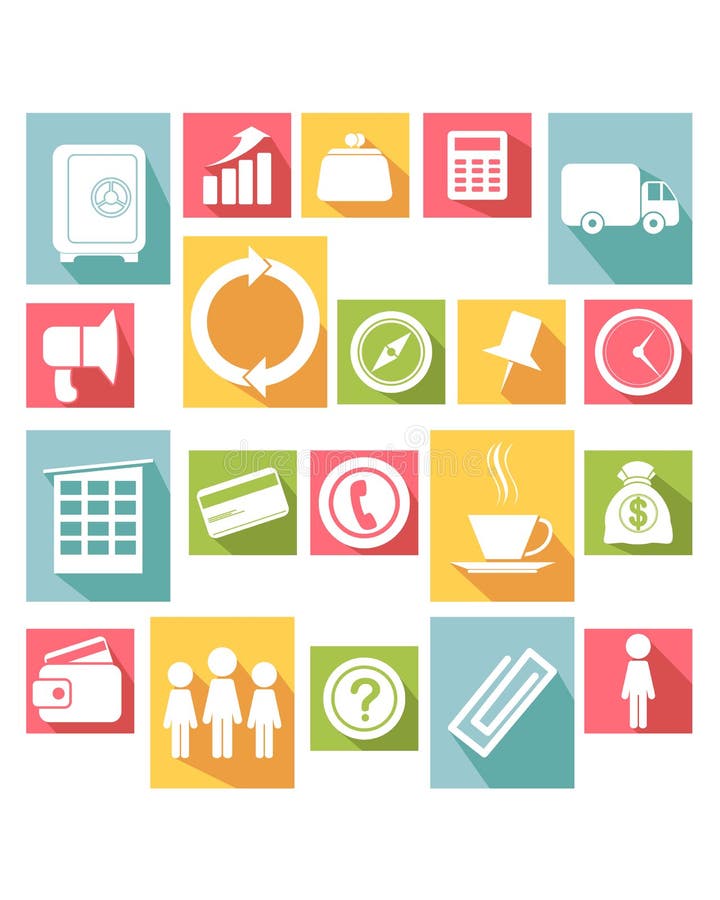 Big icons set stock vector. Illustration of clock, objects - 56852592