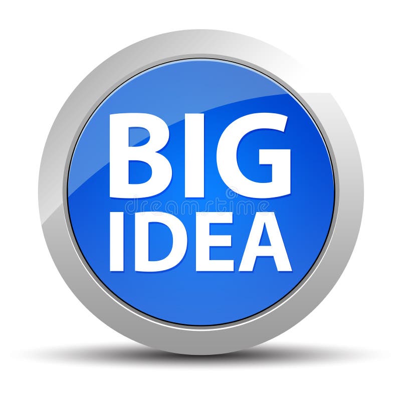 Big Idea blue round button stock illustration. Illustration of shadow ...