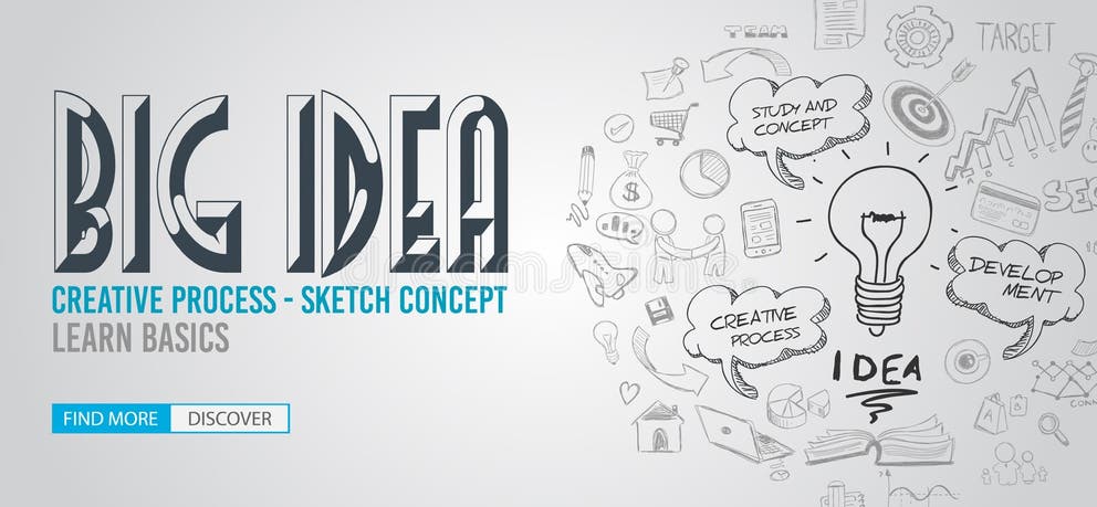 Big Idea Concept with Doodle Design Style :Finding Solutions Stock ...