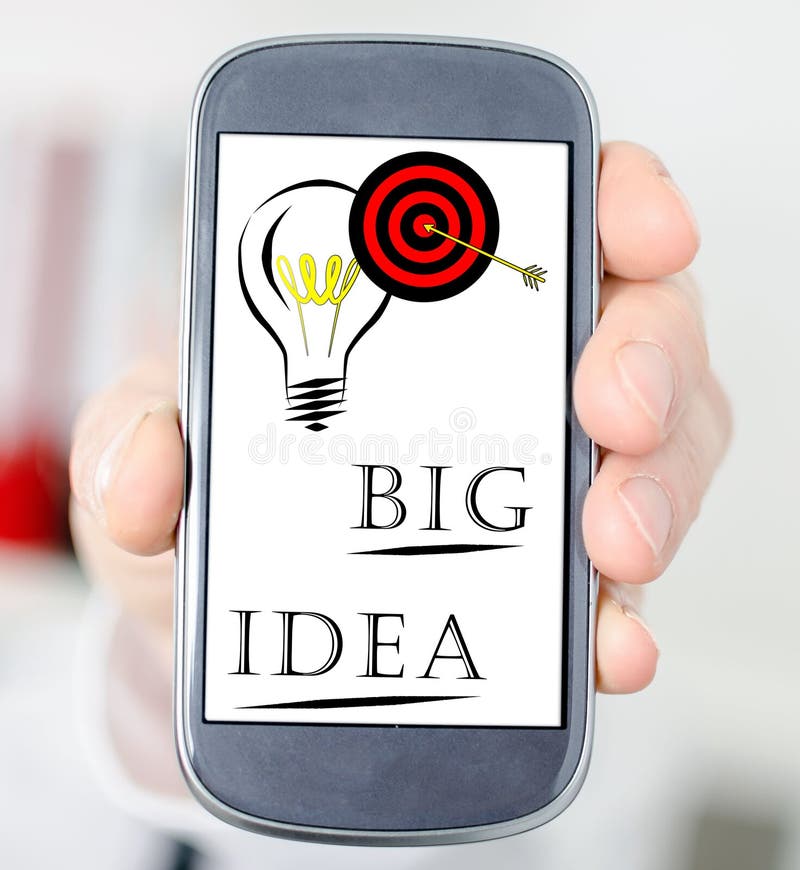 Big Idea Concept on a Smartphone Stock Photo - Image of phone, bulb ...