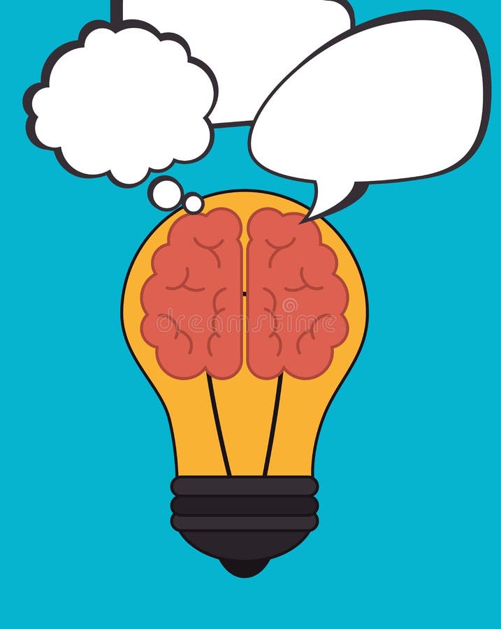 Brain and Connected Lightbulbs. Symbol of Creativity, Idea, Reason ...