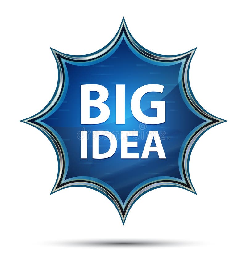 Big Idea Magical Glassy Sunburst Blue Button Stock Illustration ...