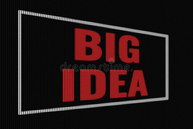 Big Idea Red Word on Dark Screen Stock Illustration - Illustration of ...