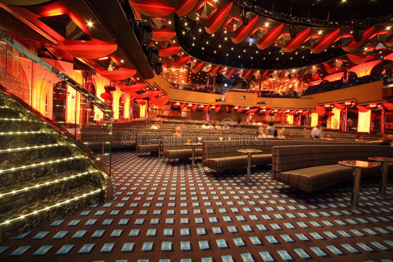 Big Illuminated Hall. Coaches and Tables Stock Image - Image of hall ...
