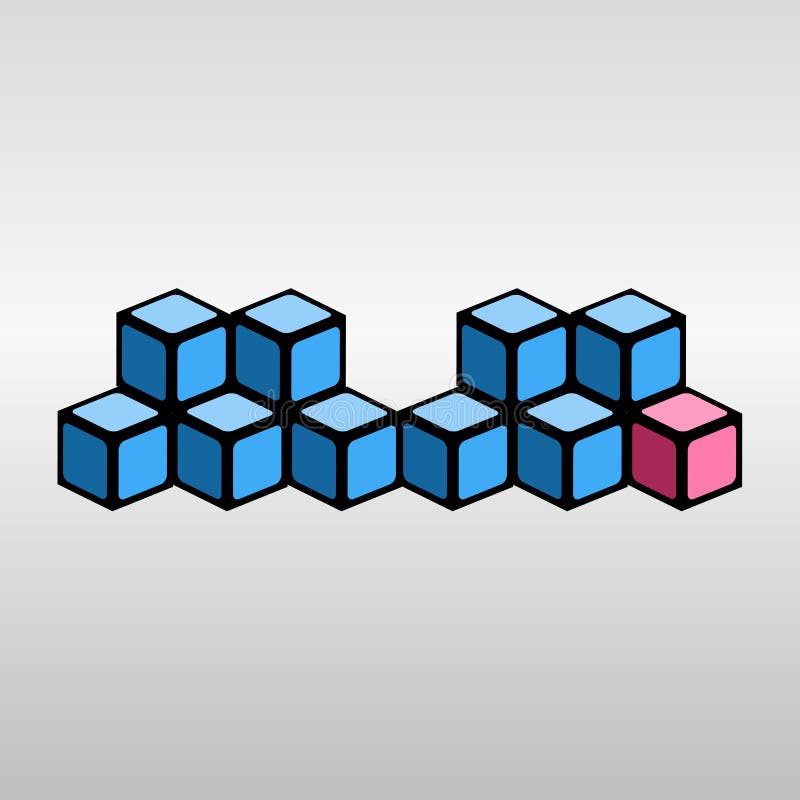 3d Model of a Cubes. Vector Illustration. Stock Illustration ...