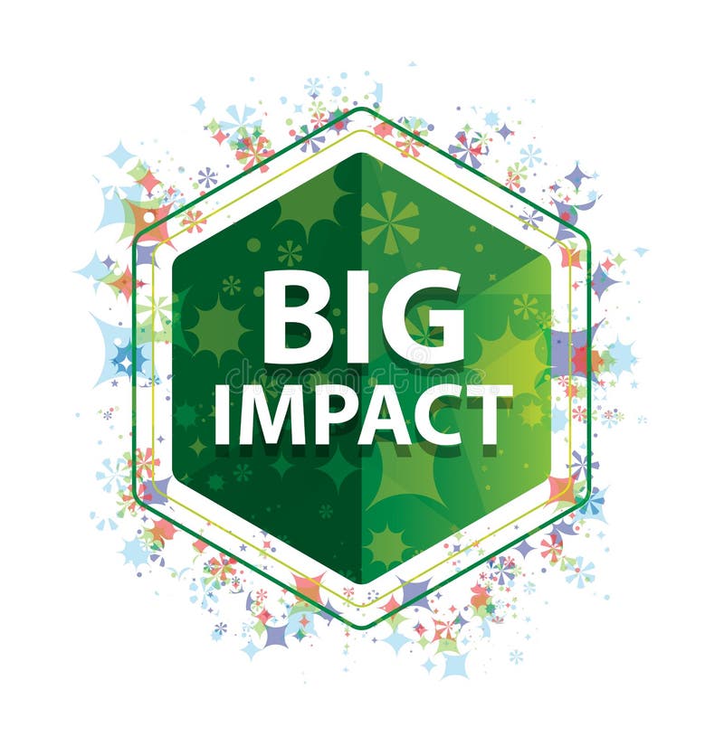 Big Impact Floral Plants Pattern Green Hexagon Button Stock ...