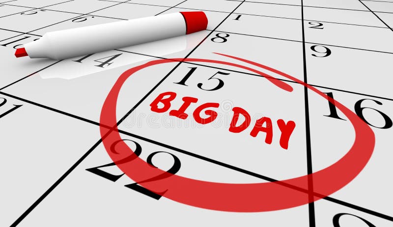 Big Important Day Date Reminder Circled Calendar Stock Illustration ...