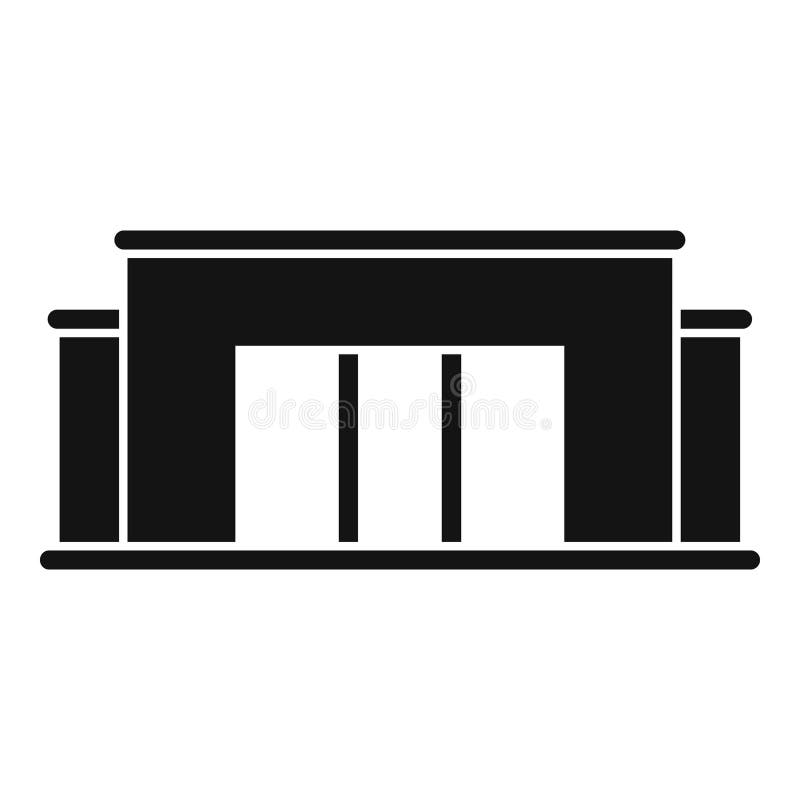 Big Industrial Building Facade with Columns Icon Stock Illustration ...