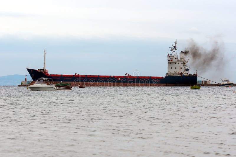 Big Cargo Ship on the Water Stock Image - Image of deliver, merchant ...