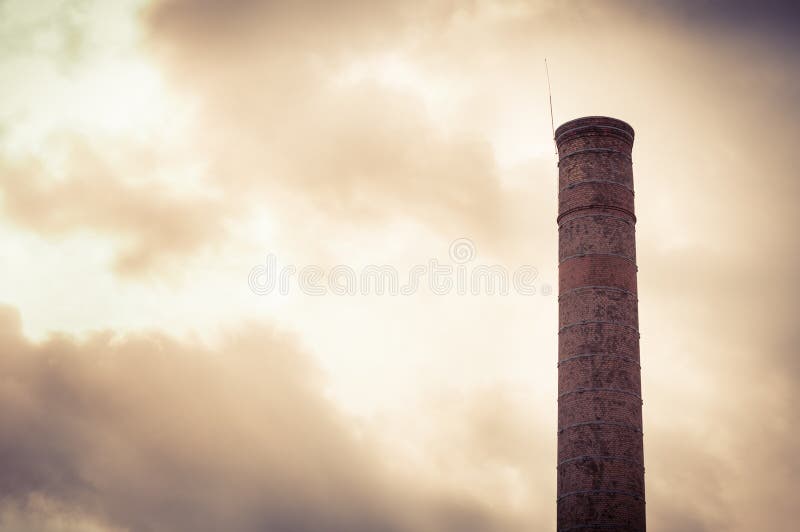 Big Chimney with Smoke Rising Stock Photo - Image of plant, cloud: 24135240