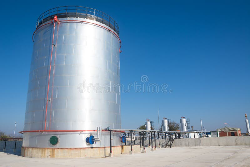 Big industrial oil tanks stock image. Image of environment - 46624991