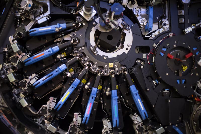 Big Industrial Printer Machine Parts Stock Image - Image of rotation ...