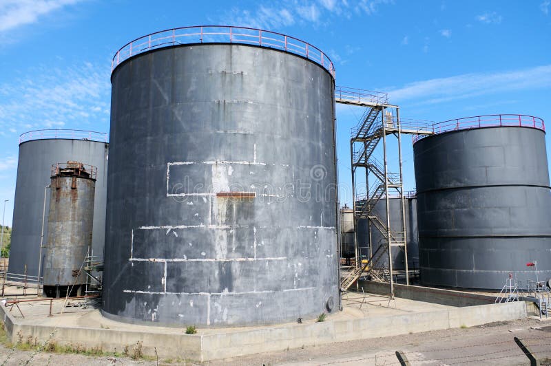 Big Industrial Sized Storage Tanks Stock Photo - Image of storage ...