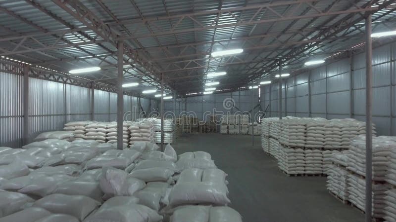 Industrial Stack Flour Background Storage Bags Grain Rice Background ...