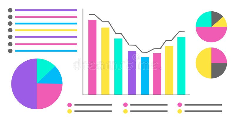 Big Infographics Set. Vector Illustration of Different Charts and ...
