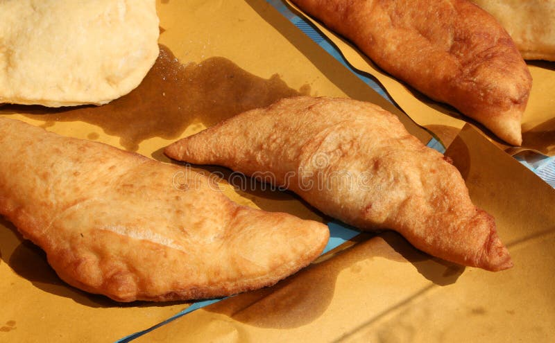 Big Italian Fried Bread Called Panzerotti or Pizza Puff Stock Image ...