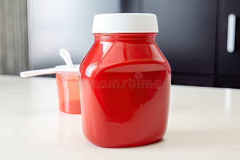 Big Jar of Ketchup with Squeeze Bottle for Easy Access Stock ...