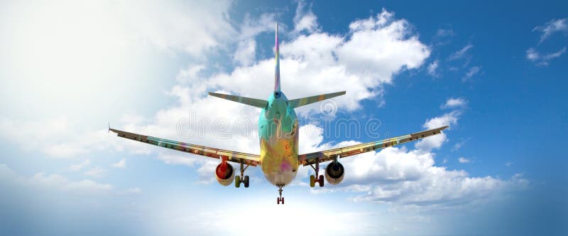 Big jet plane stock image. Image of background, airbus - 241184915