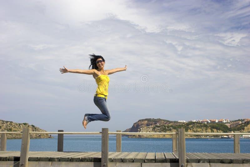 Beautiful girl rejoicing stock photo. Image of morning - 37684562