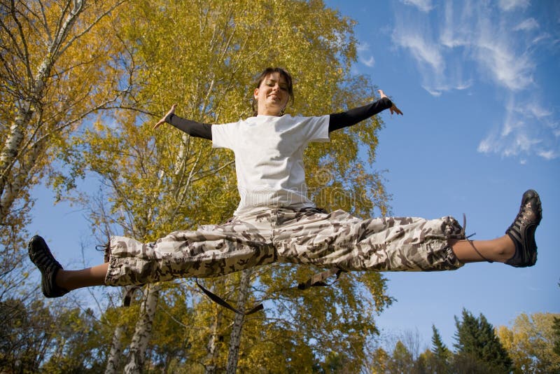 Big jumping on meadow stock image. Image of field, freedom - 7008845