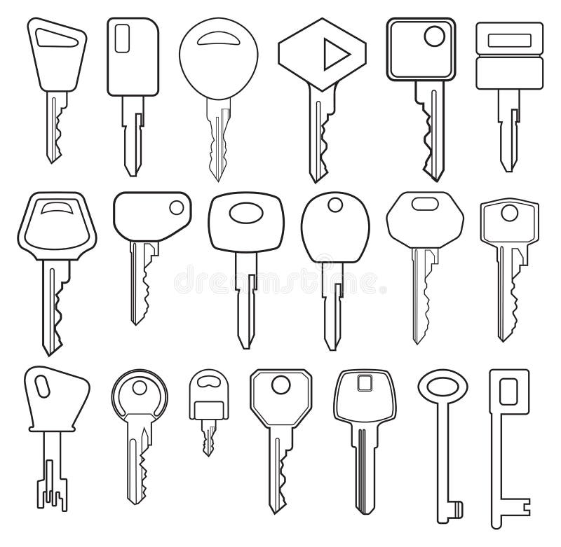 Big Key collection stock vector. Illustration of opener - 35159388
