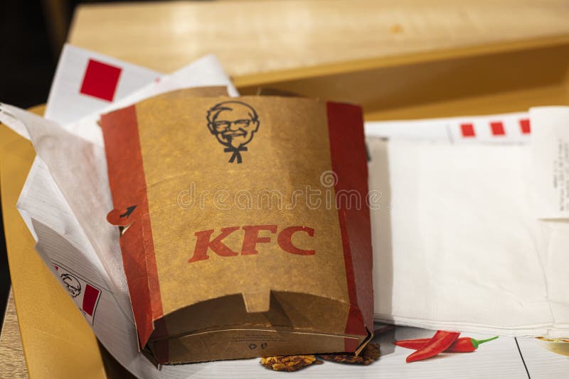 Big KFC Wrap on a KFC Tray in Paper Wrap Editorial Photo - Image of ...