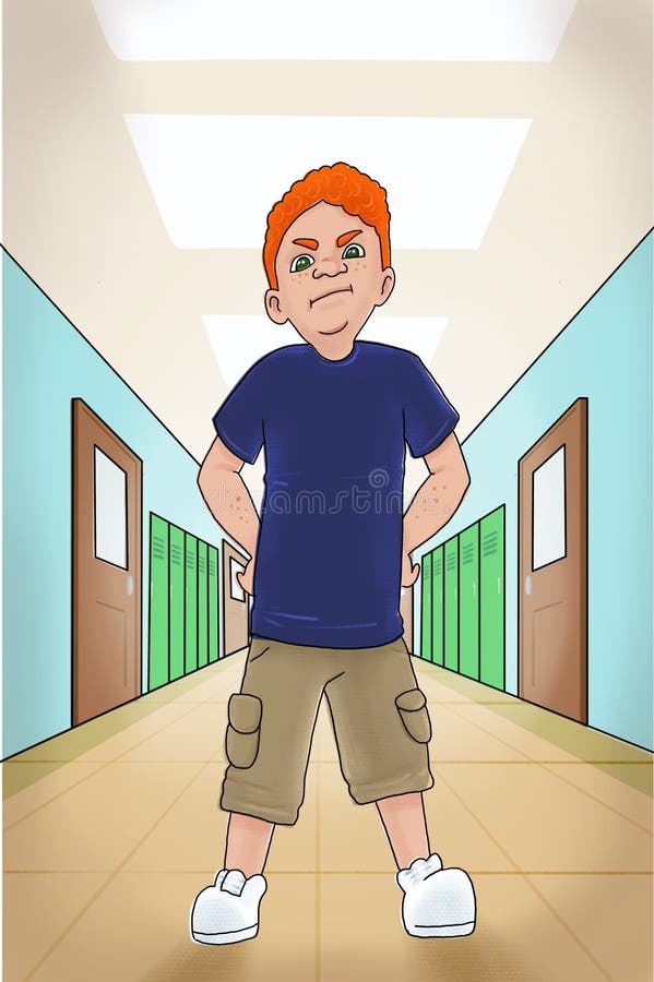 Big Kid Look Angry Illustration Stock Illustration - Illustration of ...
