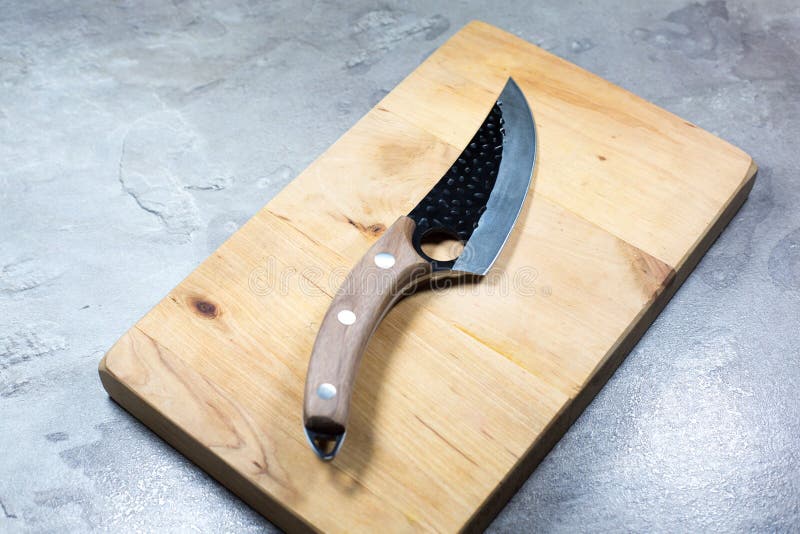 Big Kitchen Knife with Wooden Handle Stock Image - Image of collection ...