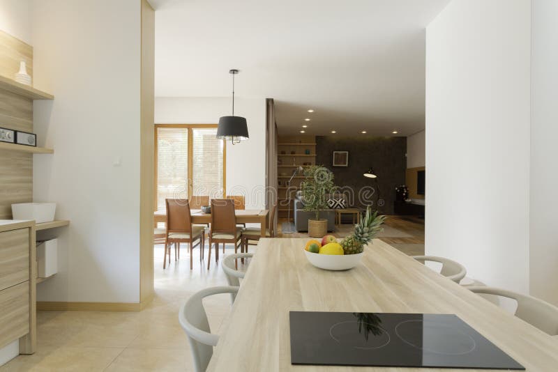 Big Kitchen for Preparing a Big Dinner Stock Photo - Image of lifestyle ...