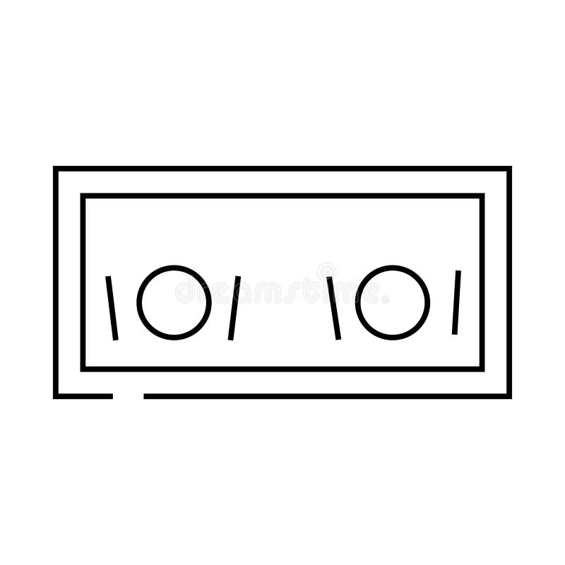 Big Kitchen Table Top View Line Icon Vector Illustration Stock ...