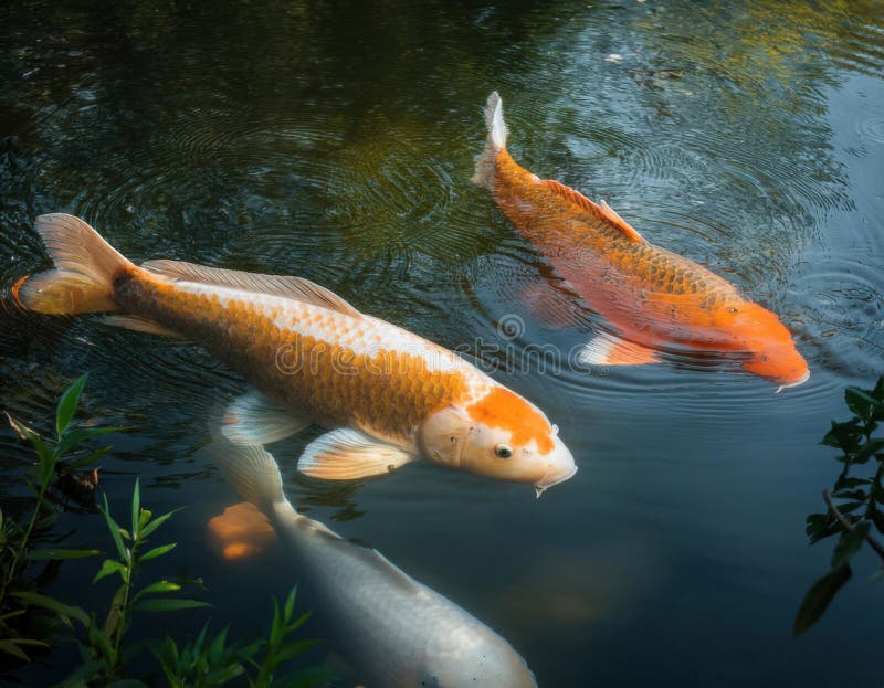 Big koi carp in the pond stock image. Image of swimming - 357864209