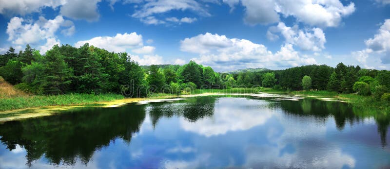 Big Lake on the Top of the Mountain Stock Image - Image of freedom ...