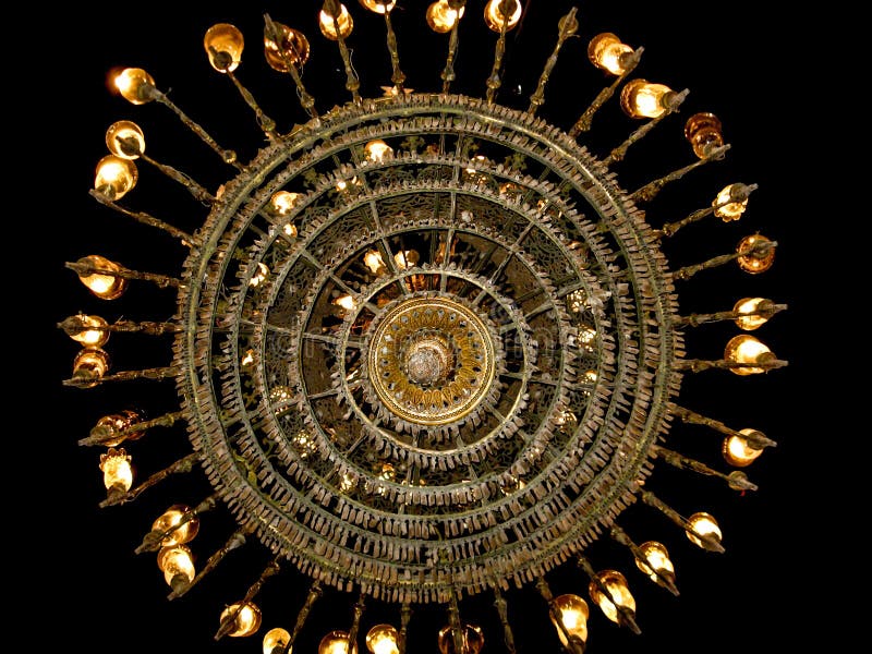 A Big Lamp in Mohamed Ali Mosque - Cairo - Egypt Stock Image - Image of ...