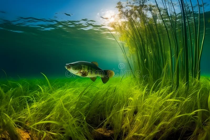 Big Largemouth Bass Fish. Neural Network AI Generated Stock Photo ...