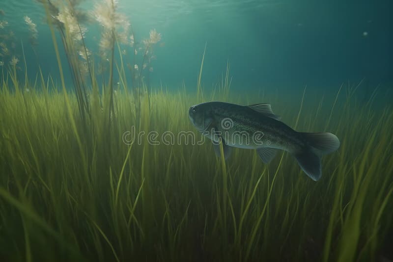 Big Largemouth Bass Fish. Neural Network AI Generated Stock ...