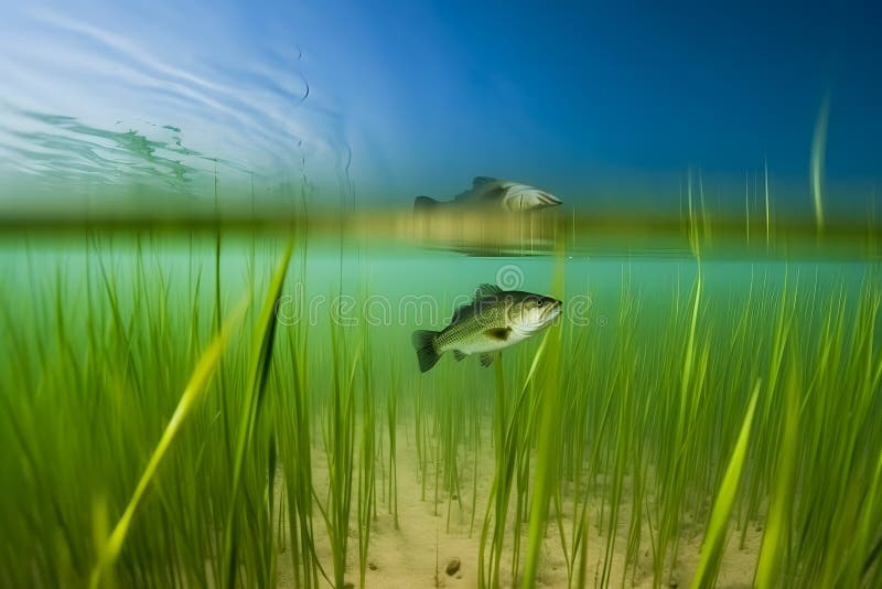 Big Largemouth Bass Fish. Neural Network AI Generated Stock ...