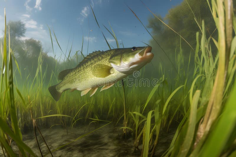 Big Largemouth Bass Fish. Neural Network AI Generated Stock Image ...