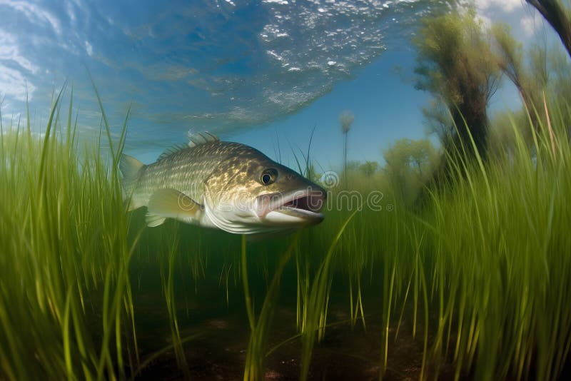 Big Largemouth Bass Fish. Neural Network AI Generated Stock Image ...