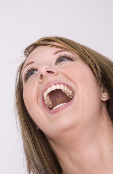 Big Laugh stock photo. Image of blue, female, people, open - 4892730