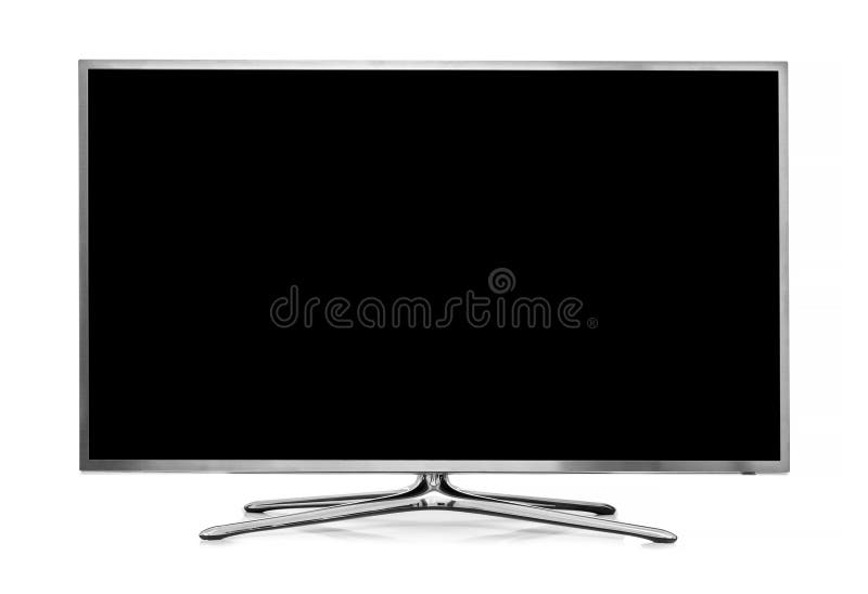 Big Led Tv Isolated on White Stock Image - Image of silver, stand: 78612123