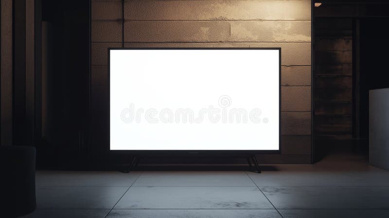 Big LED TV with White Light Background Stock Illustration ...