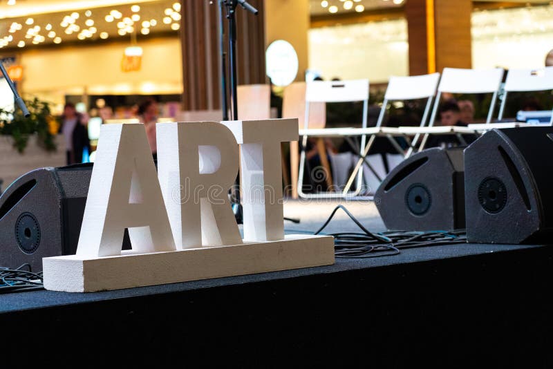 Big Letters on the Stage in the Mall. Art Stock Photo - Image of ...