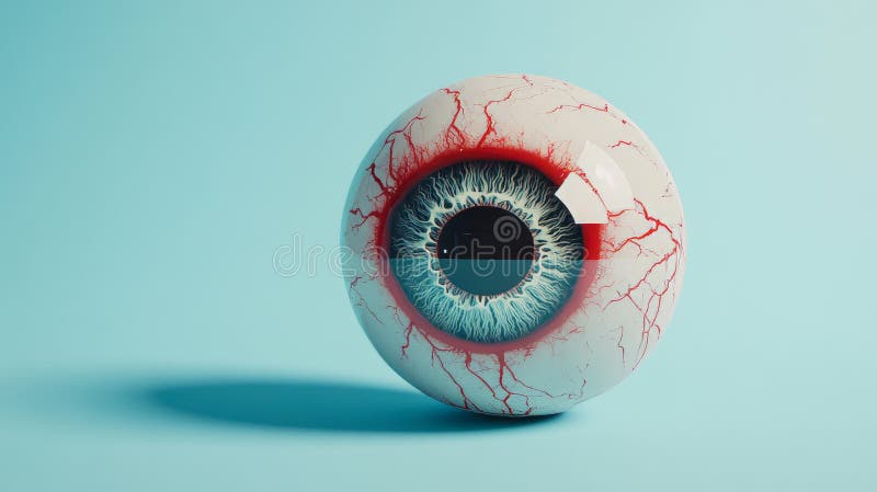 A Big Lifelike Eye Lying on a Pale Blue Backdrop Stock Image - Image of ...