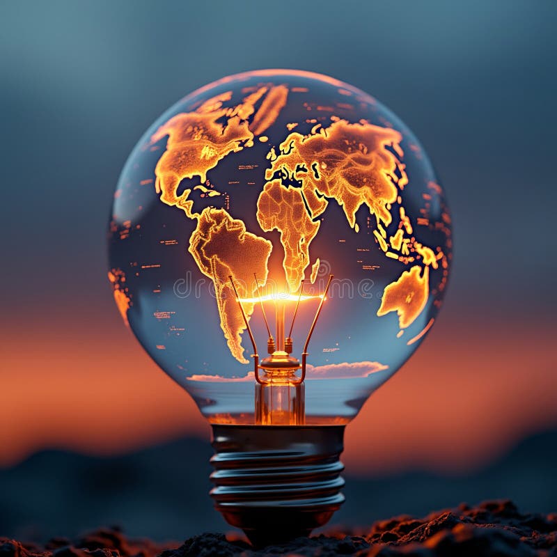 A Big Light Bulb is Creatively Transformed with the Earth Inside ...