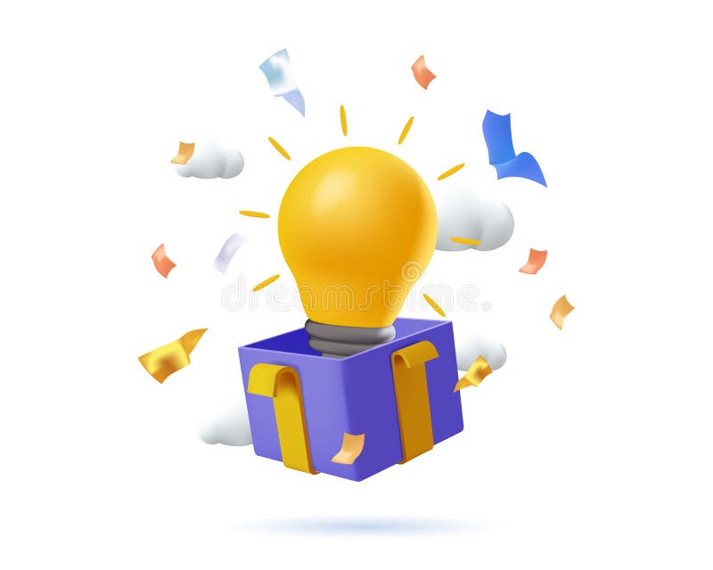 Big Light Bulb Idea. Innovation, Brainstorming, Creativity Concept. Big ...