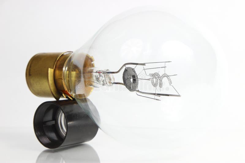 Big Light Bulb on White Background Stock Photo - Image of electricity ...
